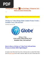 Globe Unli Call and Text Promos List | PDF | Mobile Phones | Service ...