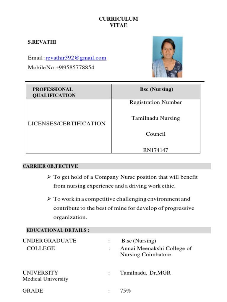 Revathi Resume 19 PDF | PDF | Nursing | Patient