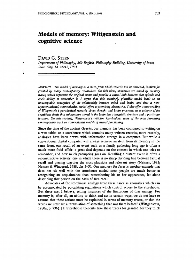 Models of Memory | PDF | Philosophy Of Mind | Thought