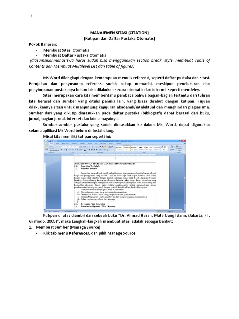 Panduan Sitasi Otomatis di Word | PDF | Komputer