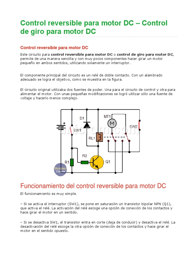 Control Reversible para Motor DC | PDF | Ciencia y matemáticas