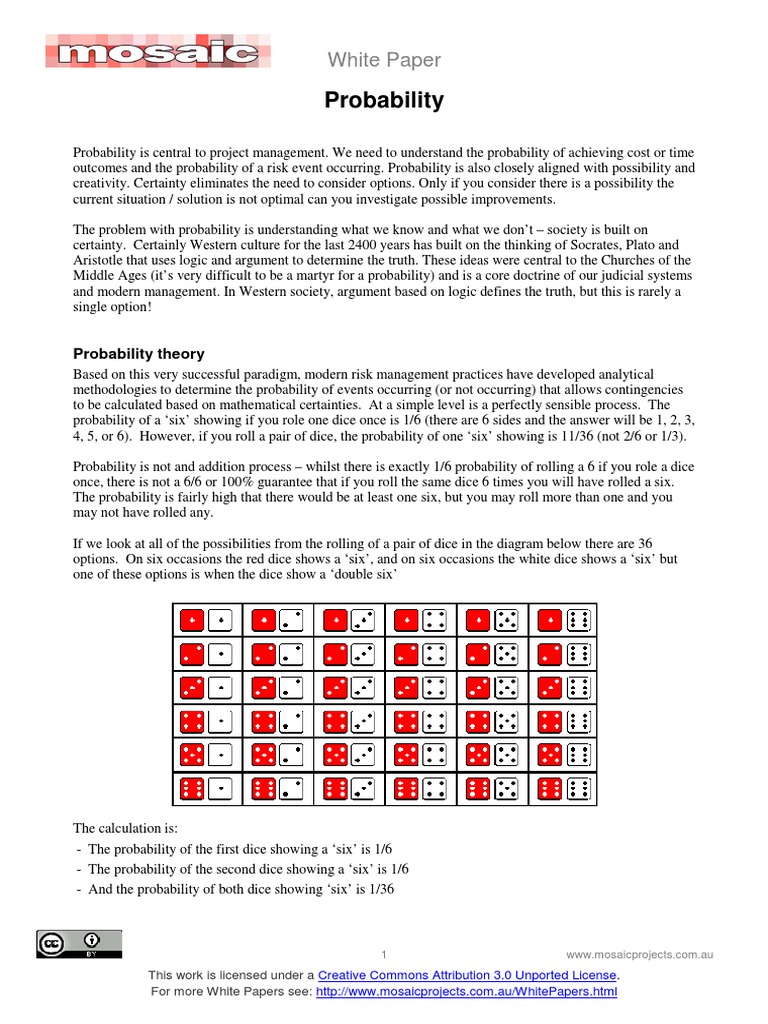 WP1037 Probability | PDF | Probability | Gambling
