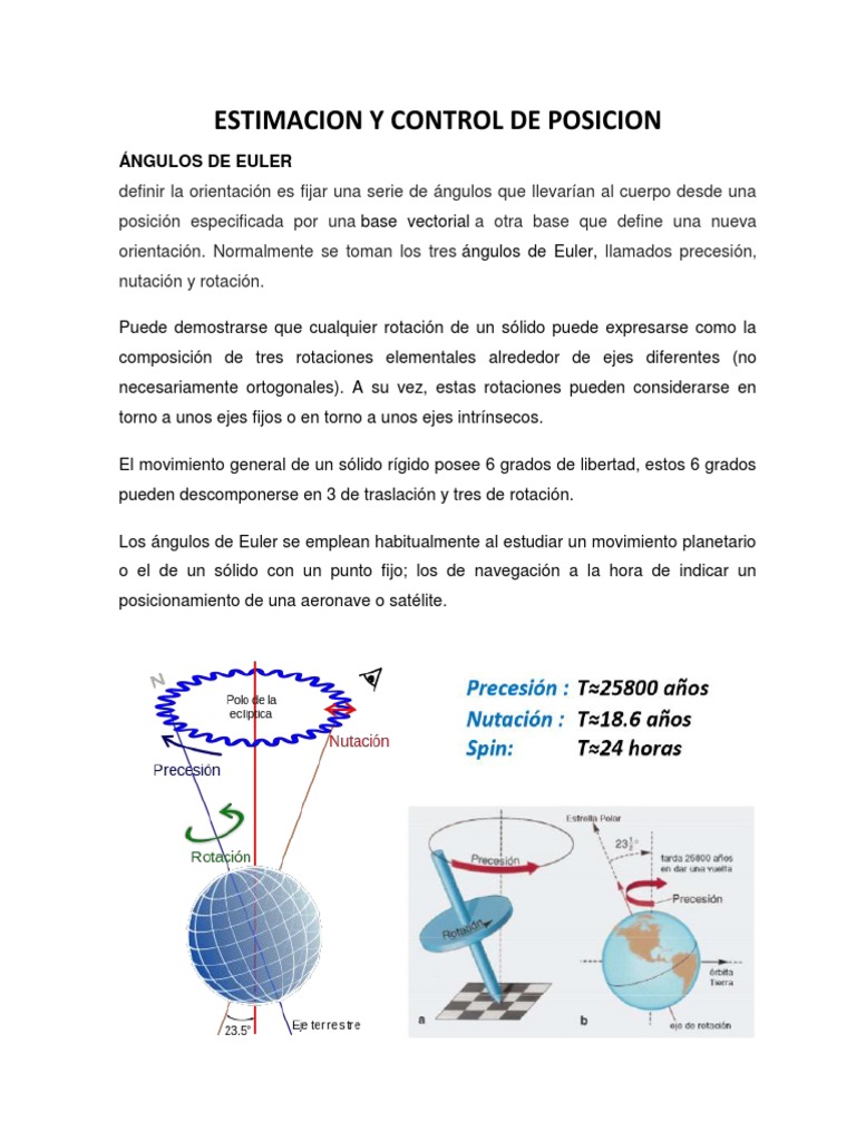 Estimacion y Control de Posicion | PDF | Rotación | Valores propios y ...