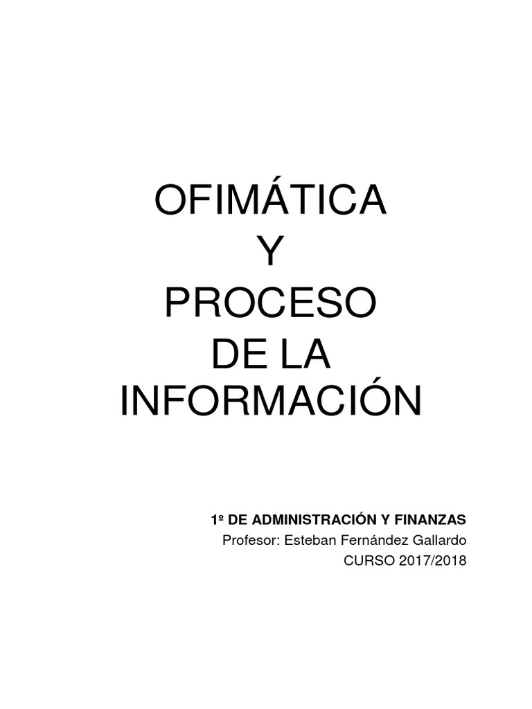 Programación didáctica del módulo de Ofimática y Proceso de la Información | PDF | Hoja de ...