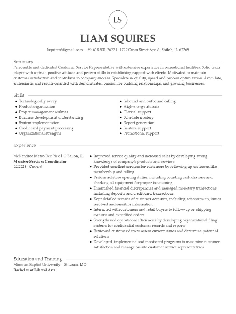 Liam Resume | PDF | Customer | Credit Card