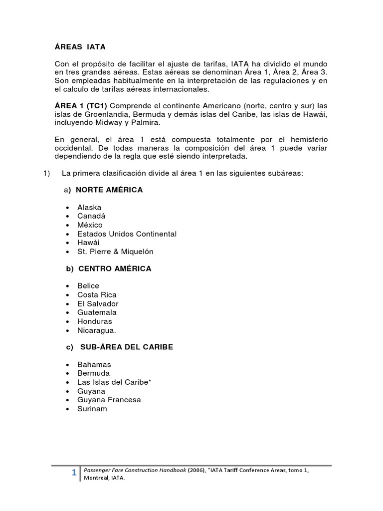 Areas IATA | PDF | Viajes por Europa | Asia