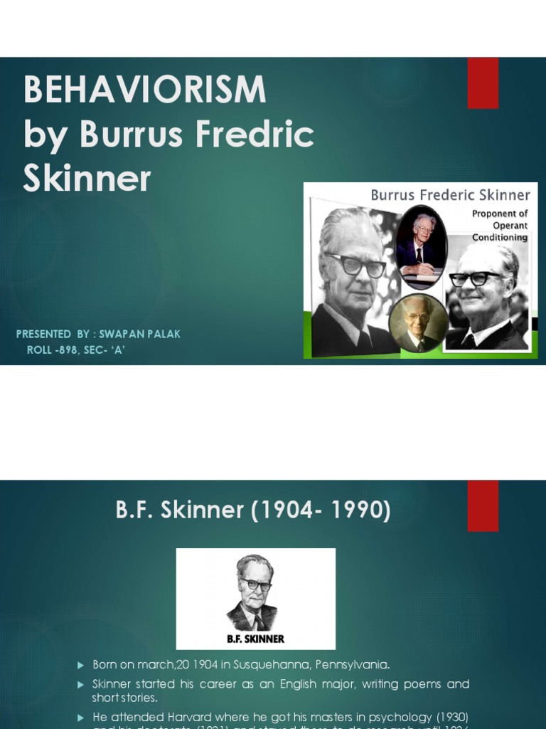 BF Skinner (Behaviourism) PDF | PDF | Reinforcement | Psychological ...