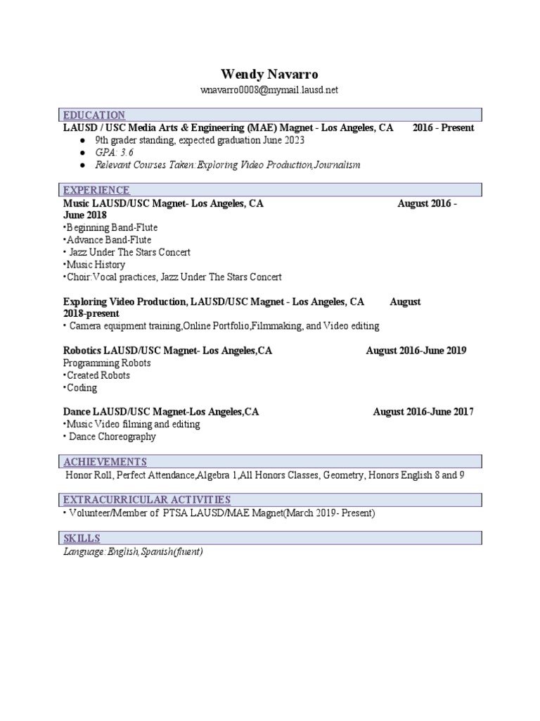 Sample Resume 2019-1 | PDF