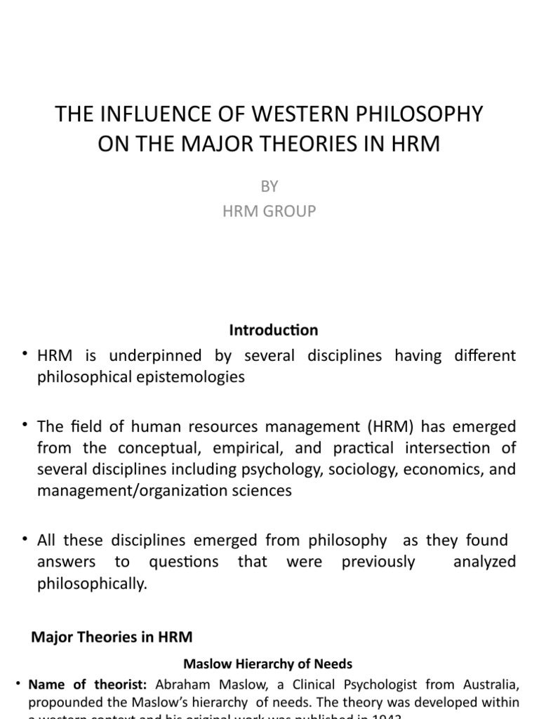The Influence of Western Philosophy On The Major | PDF | Theory ...