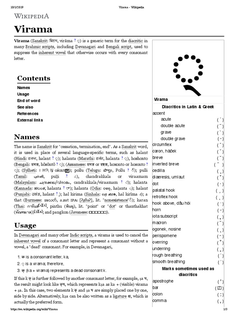 Virama | PDF | Encodings | Orthography
