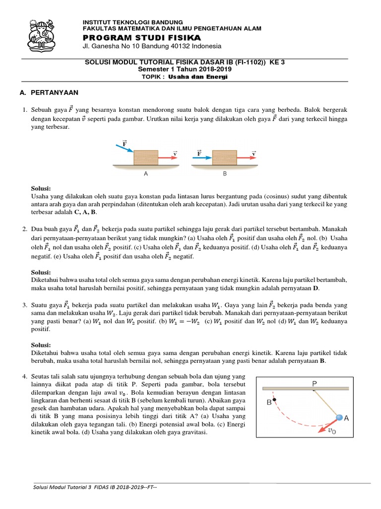SOLUSI Modul Tutorial 3 Fidas IB-2018-2019 | PDF
