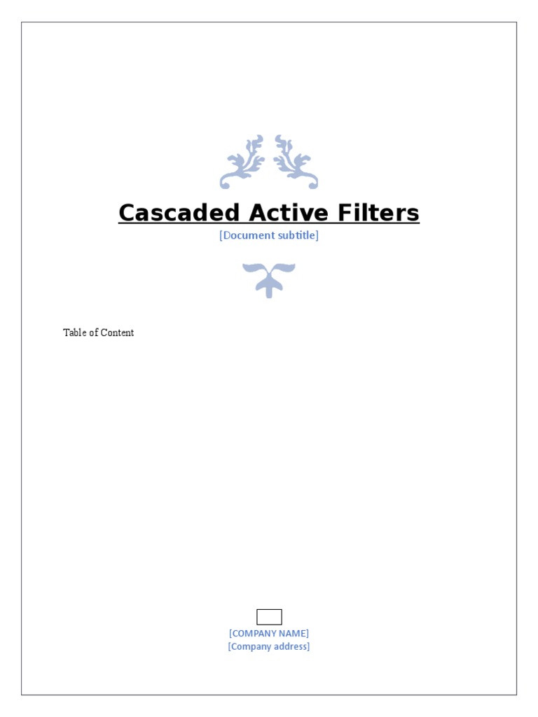 Cascaded Active Filters: (Document Subtitle) | PDF | Electronic Filter ...