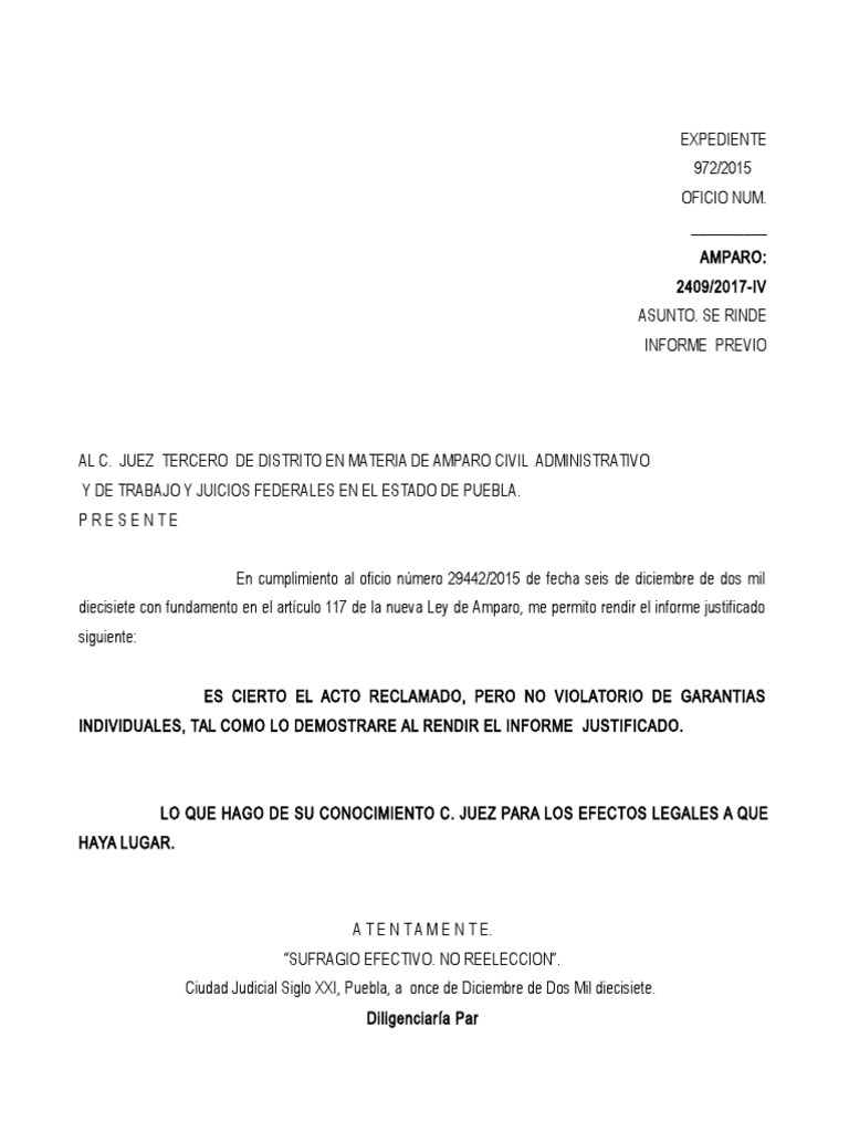 Informe Previo y Justificado | Esfera pública | Gobierno