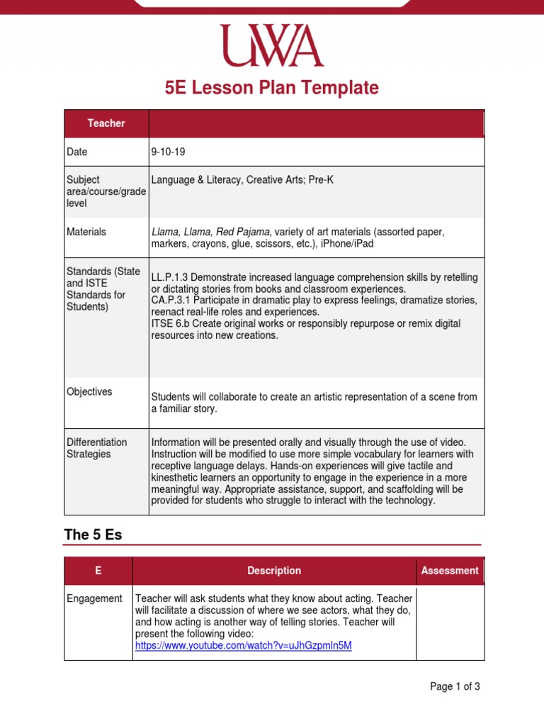 Ed508-5e-Lesson-Plan-Template - Lesson 2 | PDF | Reading Comprehension ...