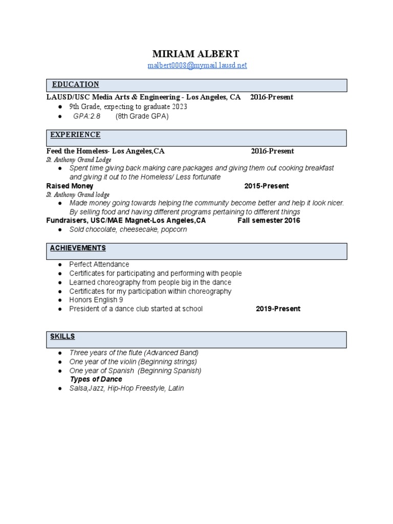 Miriam Resume 1 | PDF | Wellness