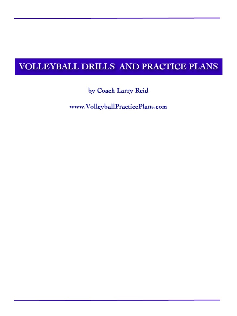 Volleyball Drills Practice Plan Book | PDF | Volleyball | Ball Games