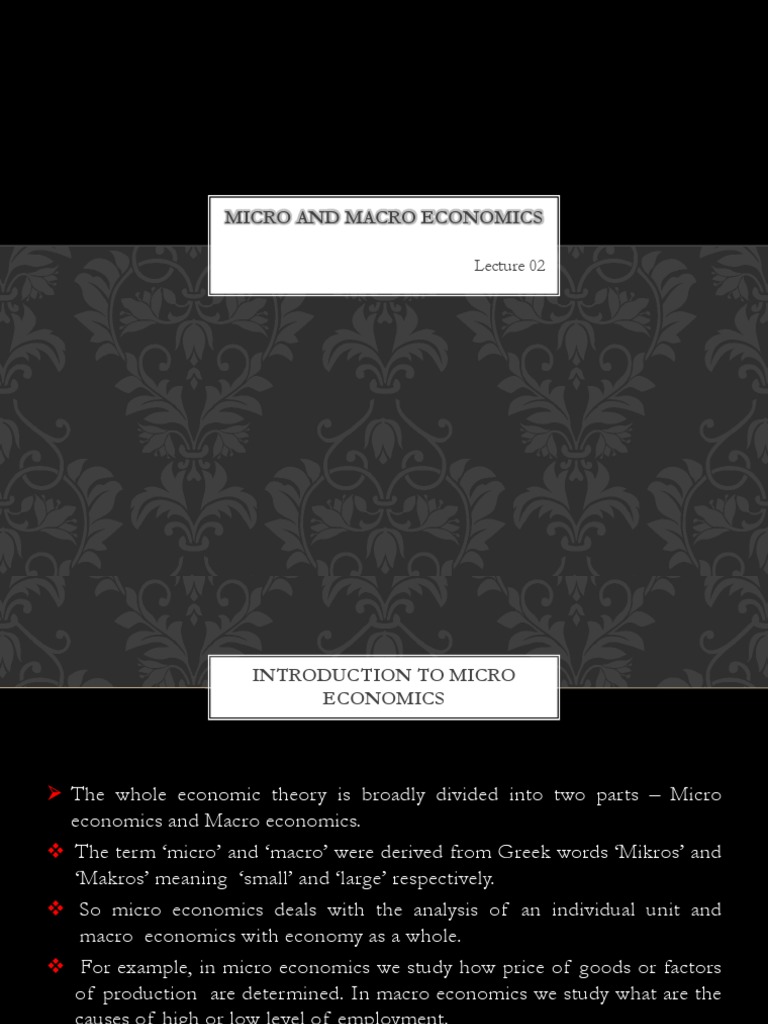 Micro and Macro Economics - Lecture 02 | PDF | Welfare Economics ...