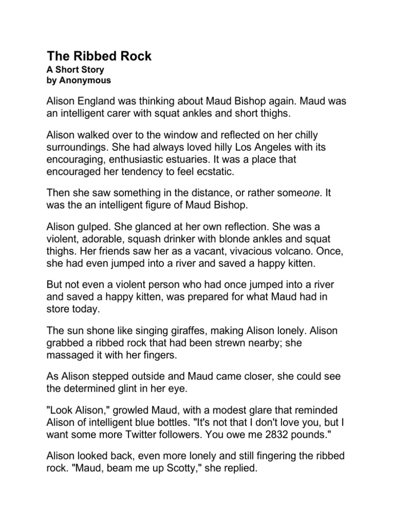 The Ribbed Rock: A Short Story by Anonymous | PDF