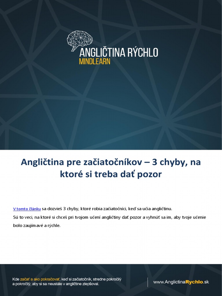 Anglictina Pre Zaciatocnikov | PDF