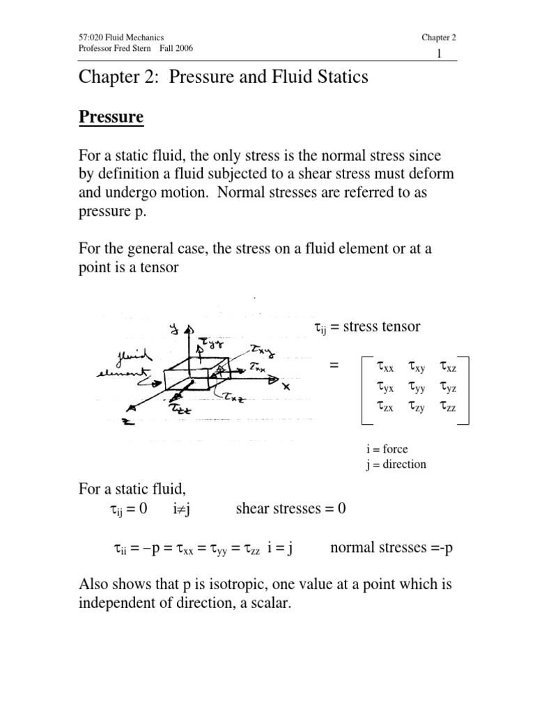 Fluid Mechanics - Chapter 2 | PDF | Buoyancy | Pressure Measurement