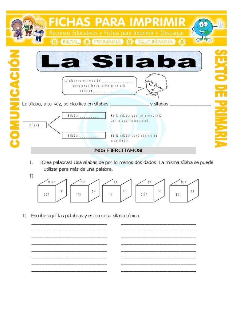 Clasificación de sílabas para niños | PDF | Fonología | Fonética