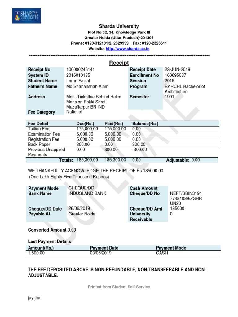 S SF Receipt | PDF | Cheque | Money