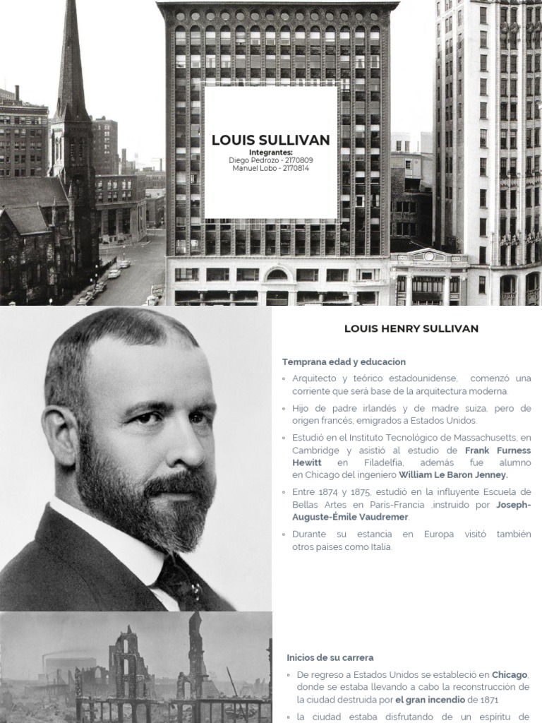 Louis Sullivan: Pionero de la Arquitectura | PDF | Diseño | Diseño ...