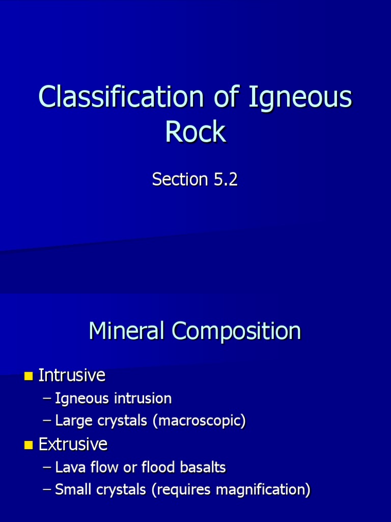 5.2 Classification of Igneous Rock | PDF | Social Science