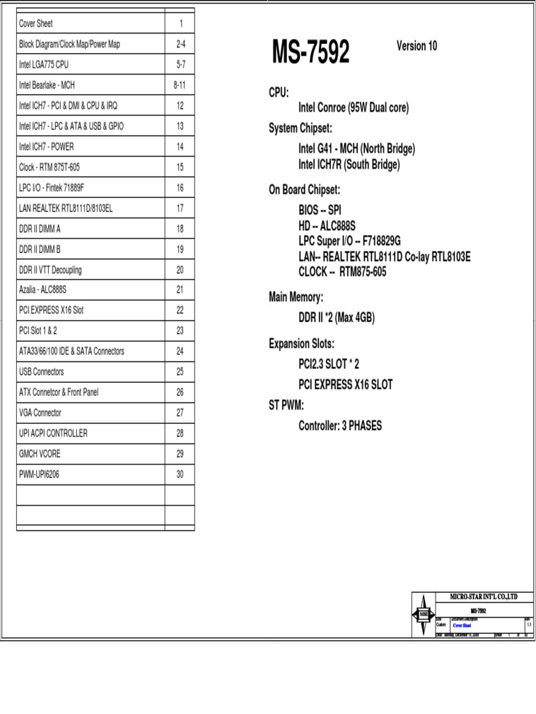 Msi ms-7592 Rev 1.1 SCH PDF | PDF | Data Transmission | Telecommunications
