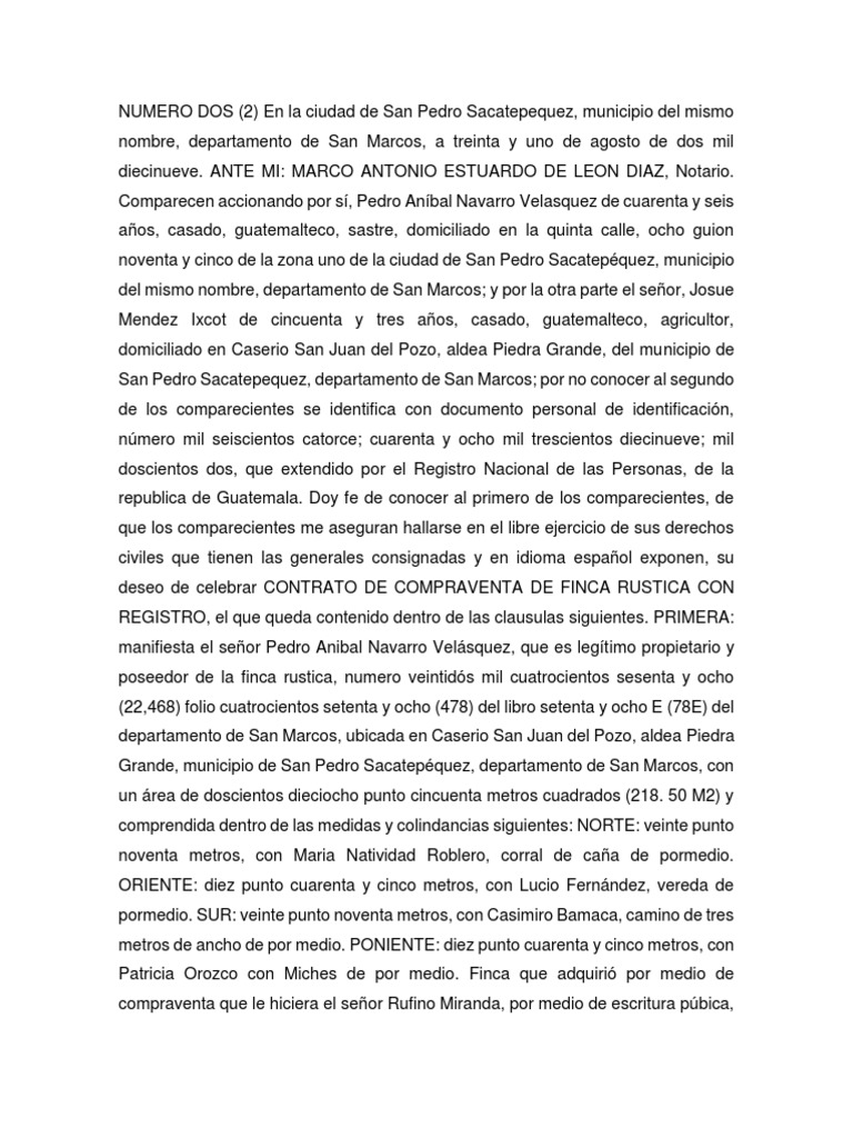 Compraventa Con Firma A Ruego | PDF | Guatemala | Gobierno