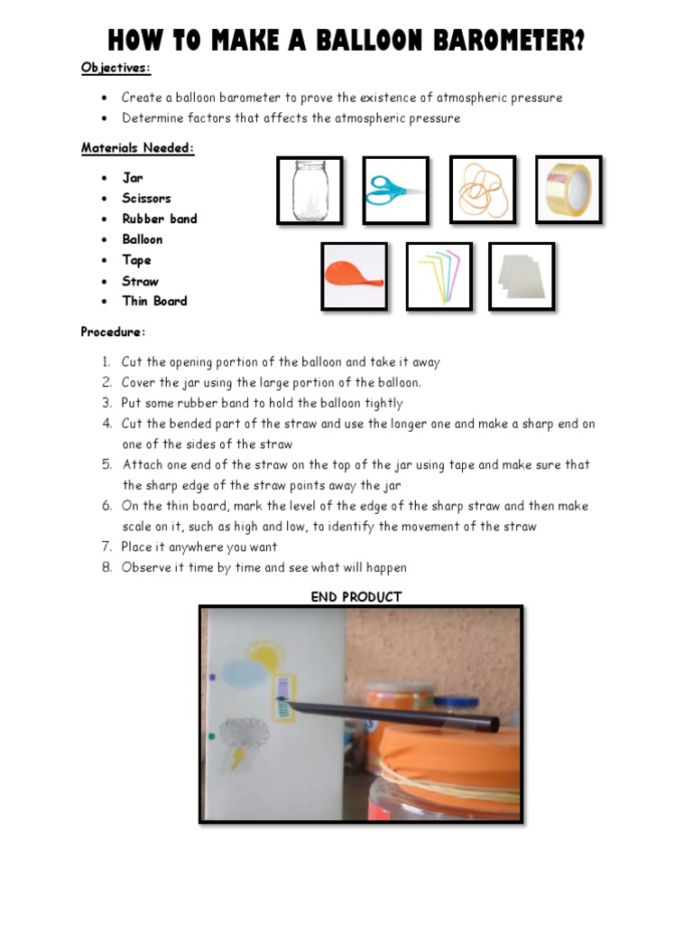 How To Make A Balloon Barometer?: Objectives | PDF