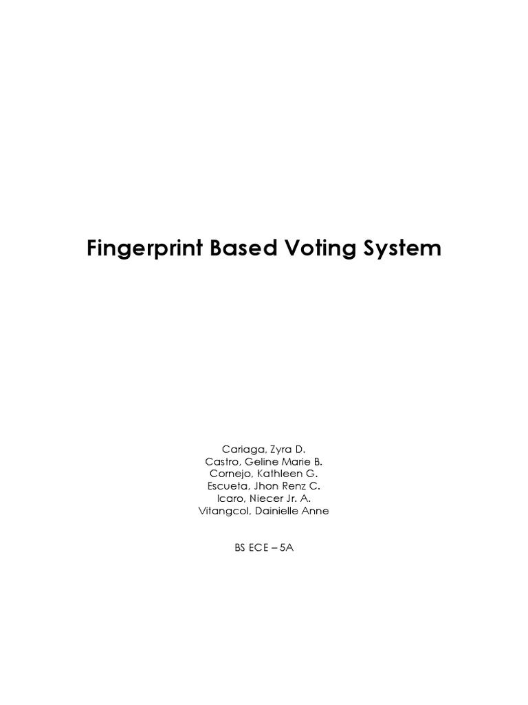 Fingerprint Voting System | PDF | Fingerprint | Databases