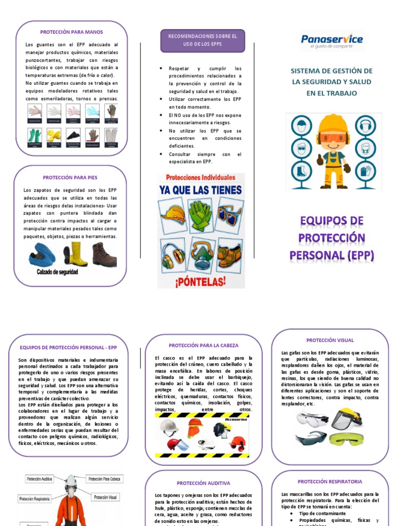 Triptico 2 Epp | PDF | Guante | Salud y bienestar