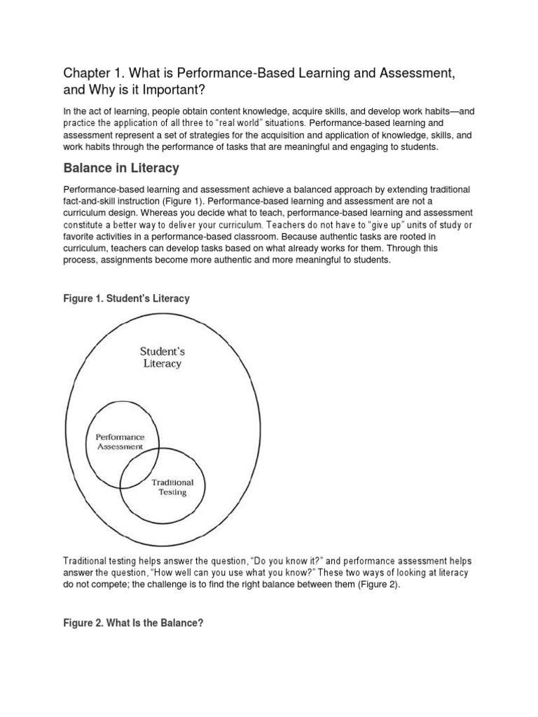 Chapter 1. What Is Performance-Based Learning and Assessment, and Why ...