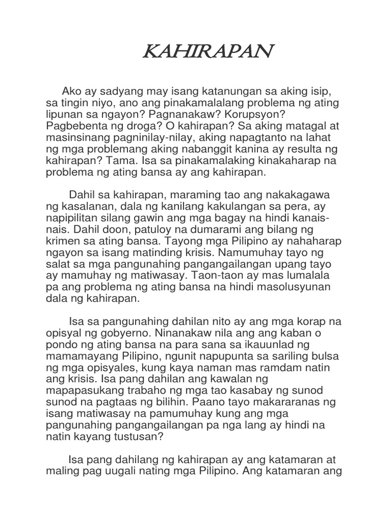 KAHIRAPAN | PDF