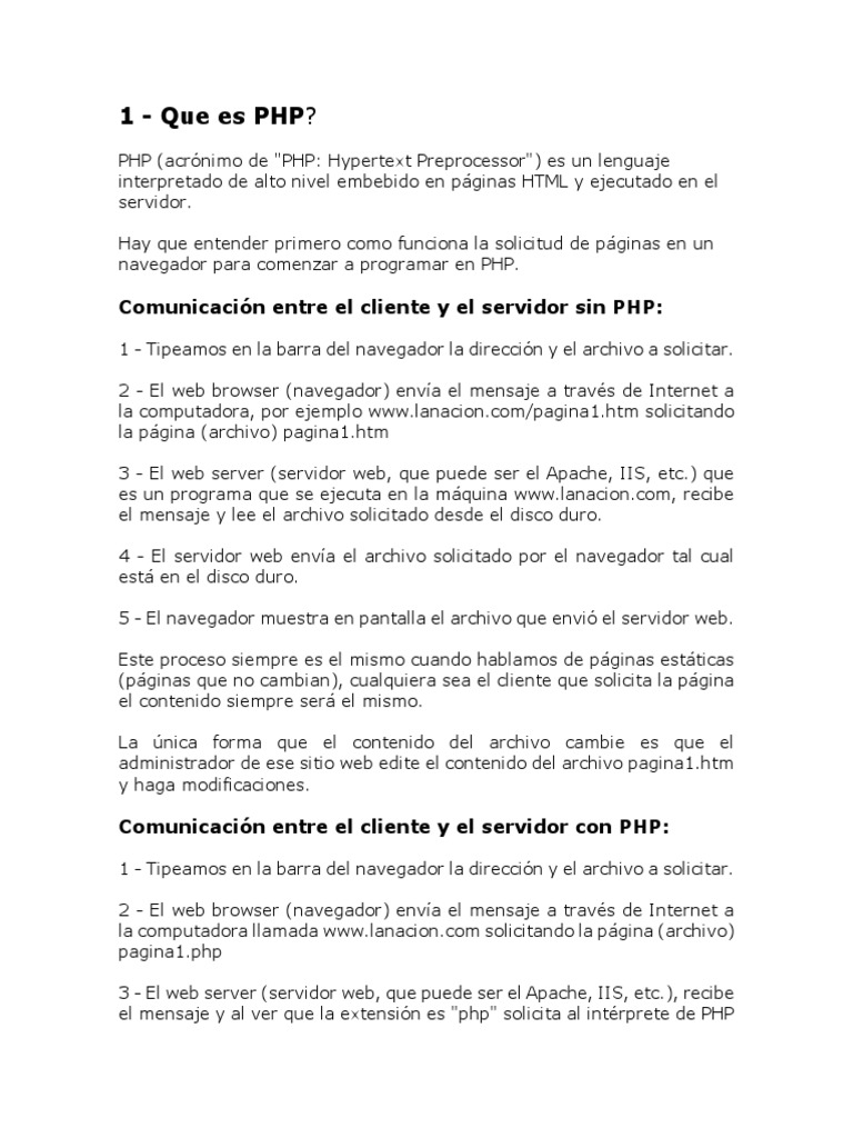Curso PHP | PDF | Php | Servidor web