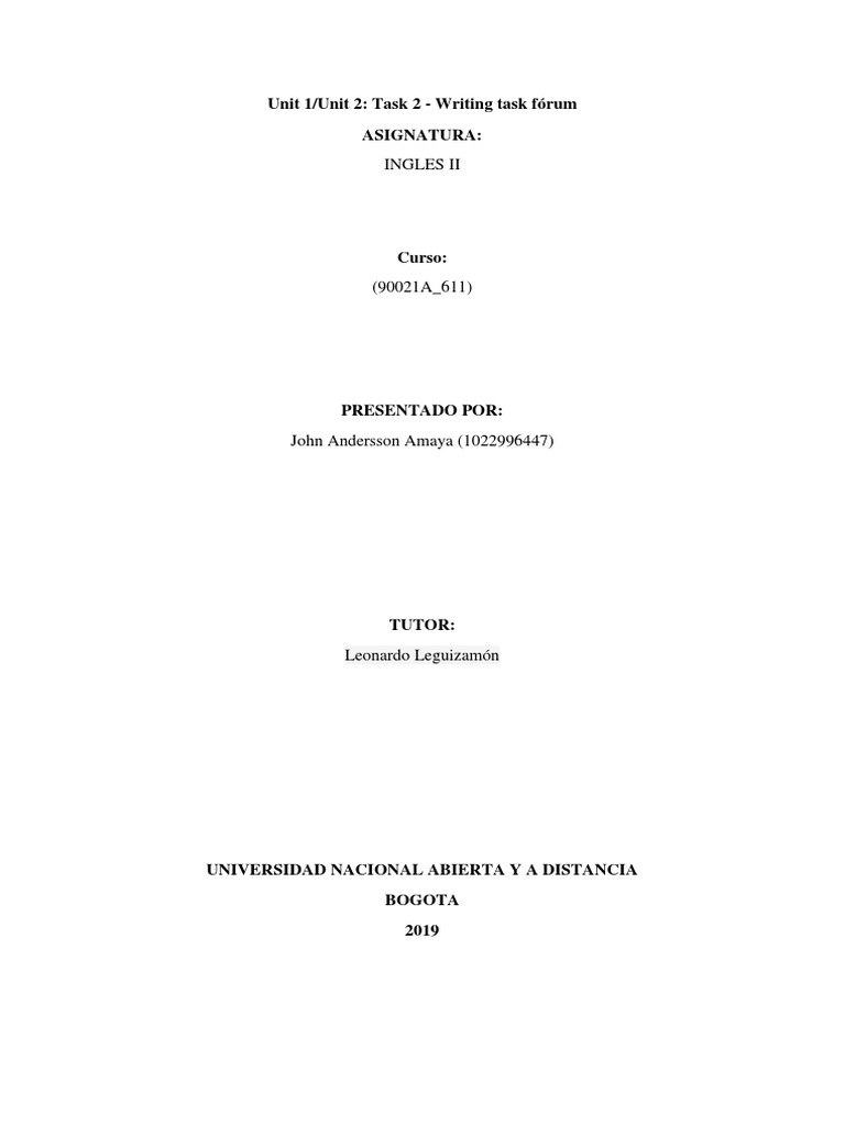 Unit 1 Unit 2 Task 2 John Amaya | PDF