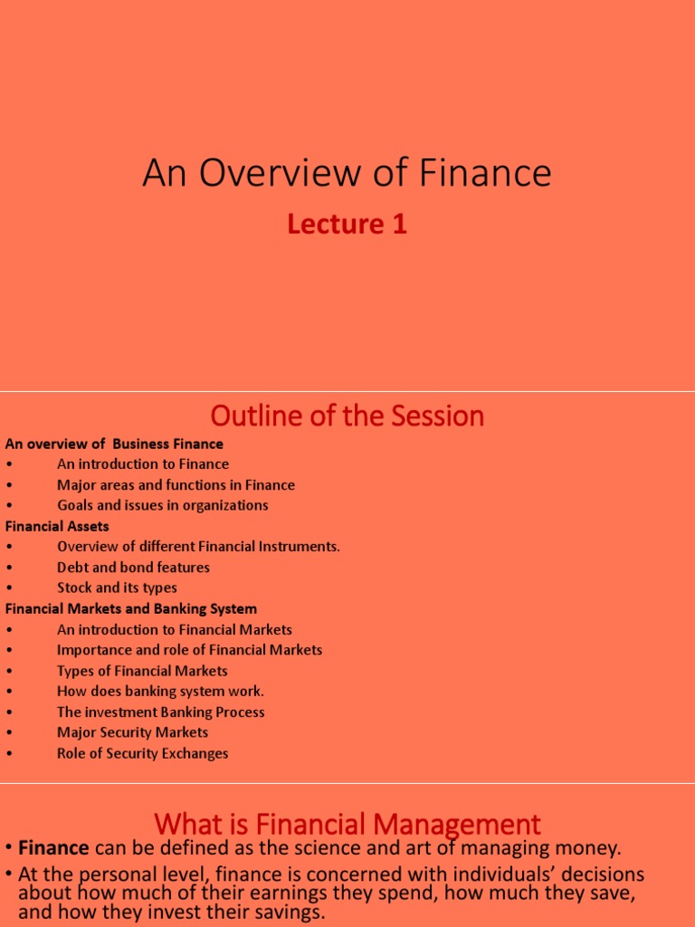 An Overview of Finance | PDF | Stock Market | Stocks