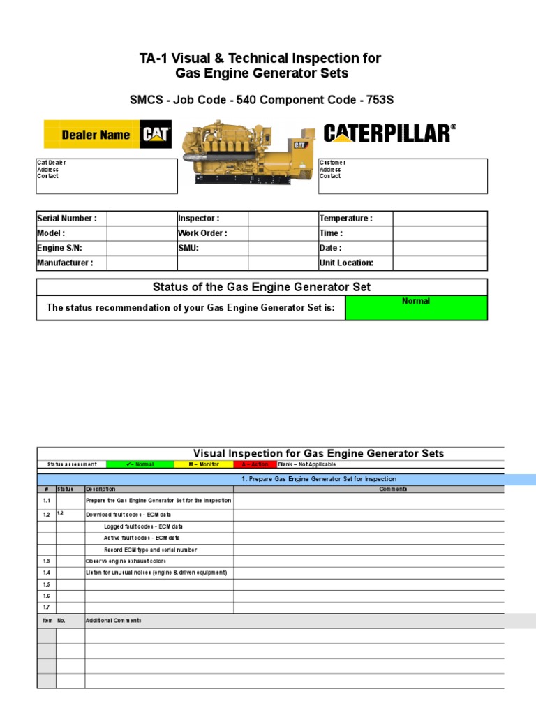 TA1 English - Gas Engine Generator Set | PDF | Transportation ...