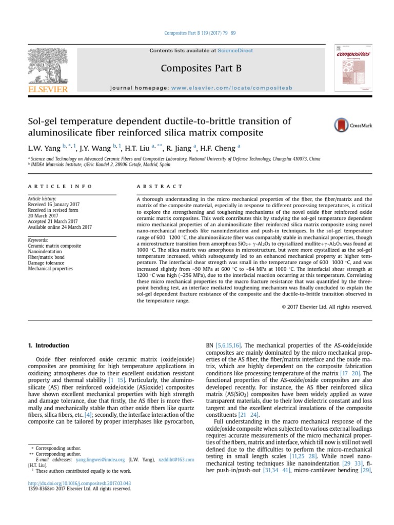 Sol-Gel Temperature Dependent Ductile-To-brittle Transition of ...