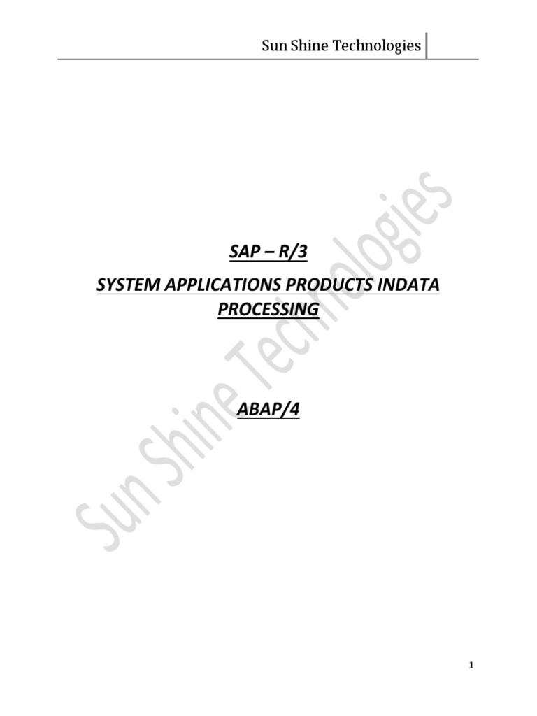 Abap Material Final | PDF | Data Management | Information Management