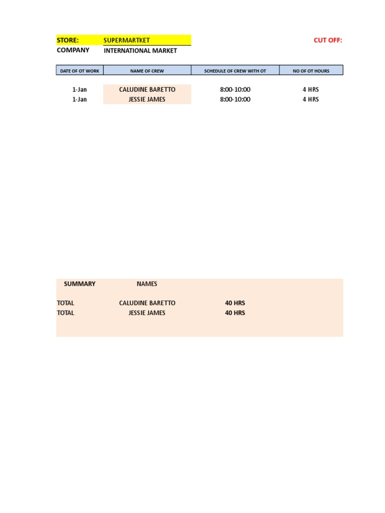 Ot Form For Approval | PDF