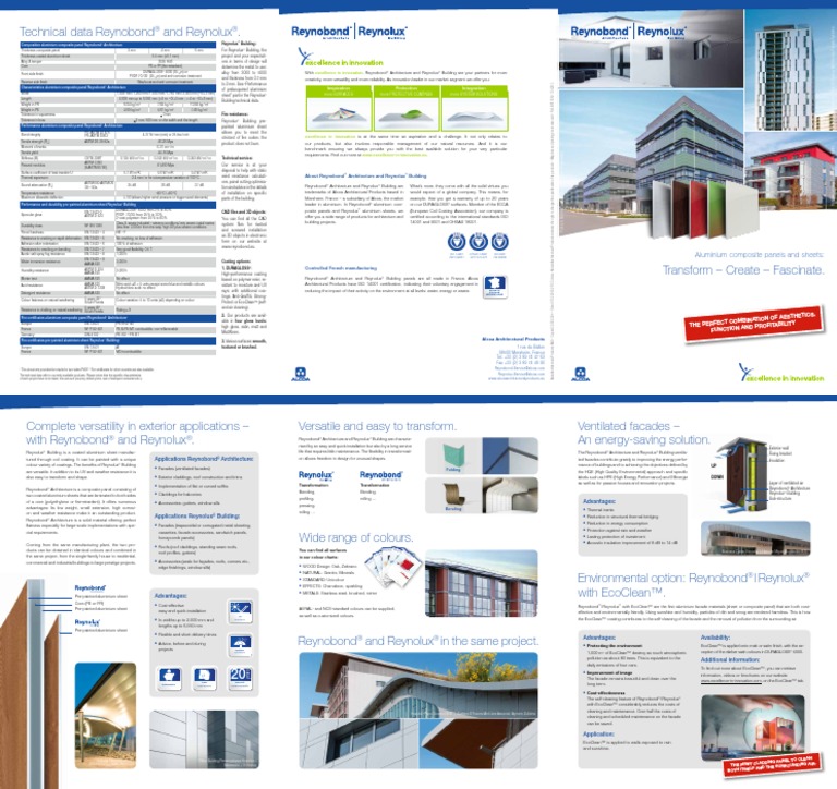 Technical Data Reynobond and Reynolux .: Aluminium Composite Panels and ...
