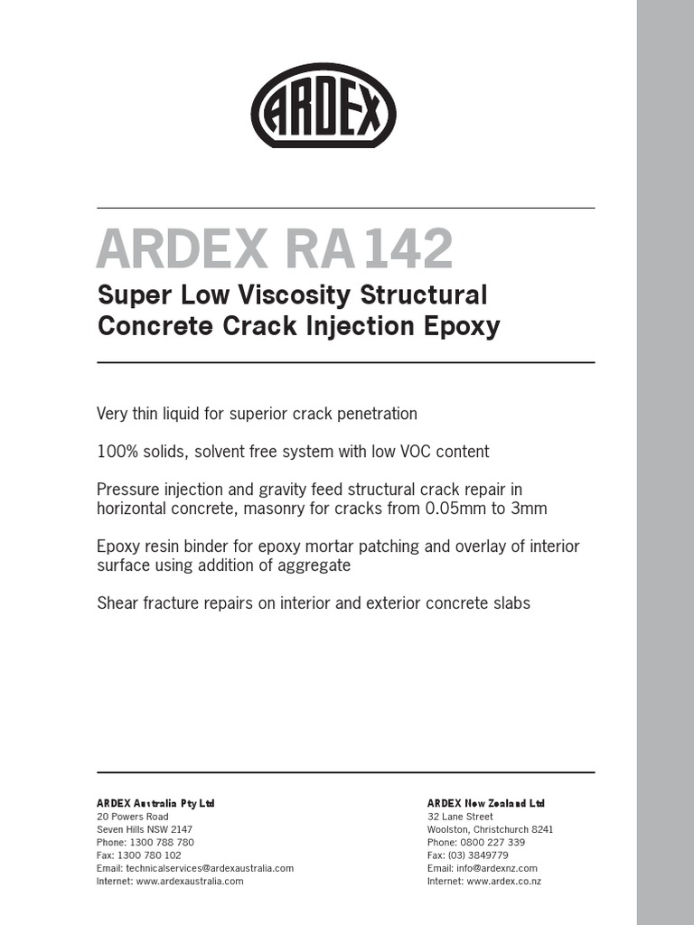 Ardex Ra 142 | PDF | Epoxy | Concrete