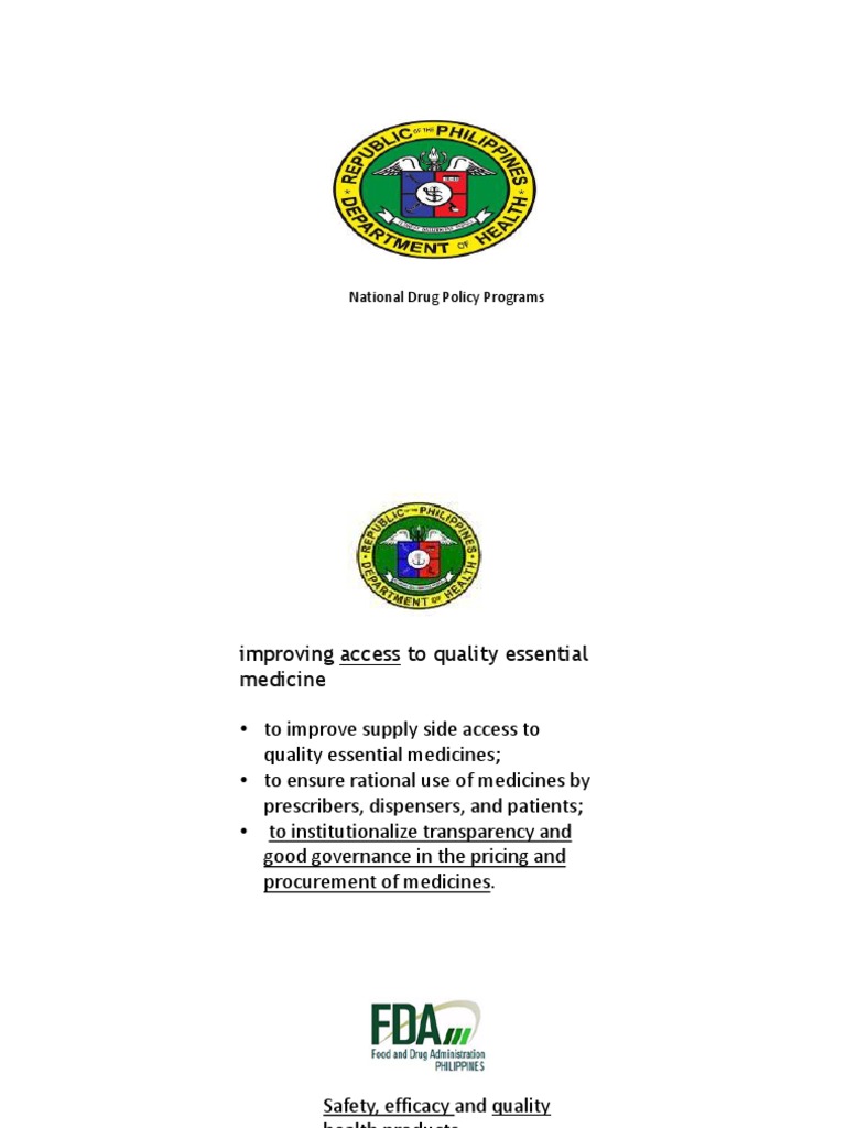 National Drug Policy Programs Overview | PDF | Food And Drug ...