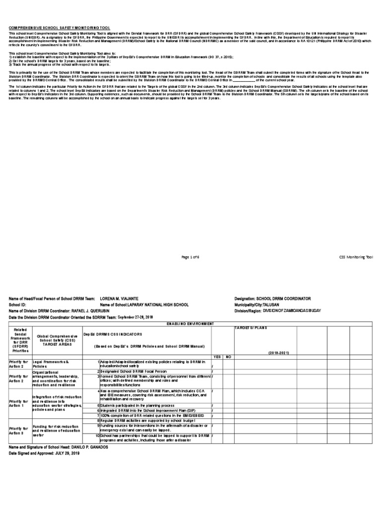 CSS Monitoring Tool DRRMS Edited 18 Jan 2017 | PDF | Disaster Risk ...