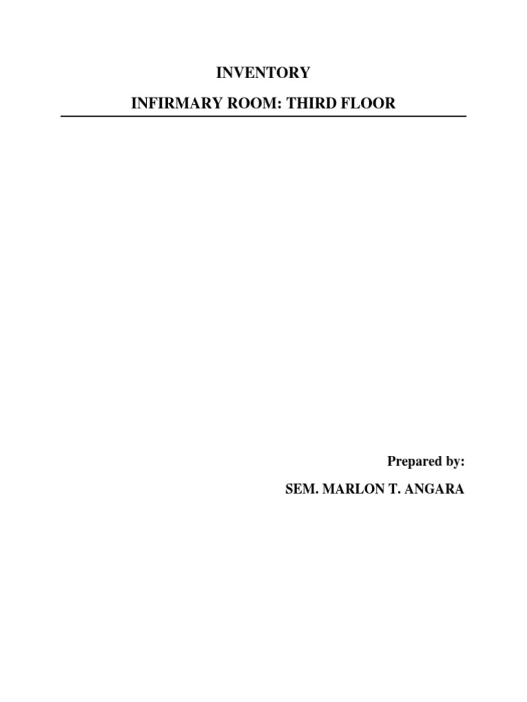 Inventory Infirmary Room | PDF