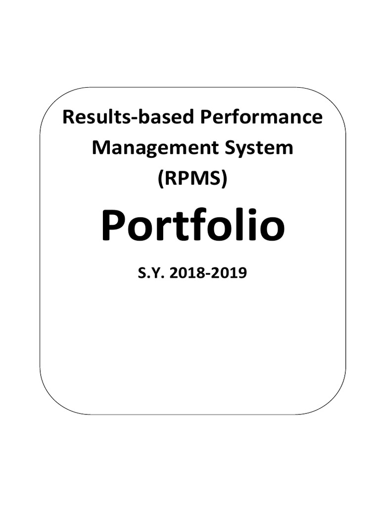 Results-Based Performance Management System (RPMS) : Portfolio | PDF ...