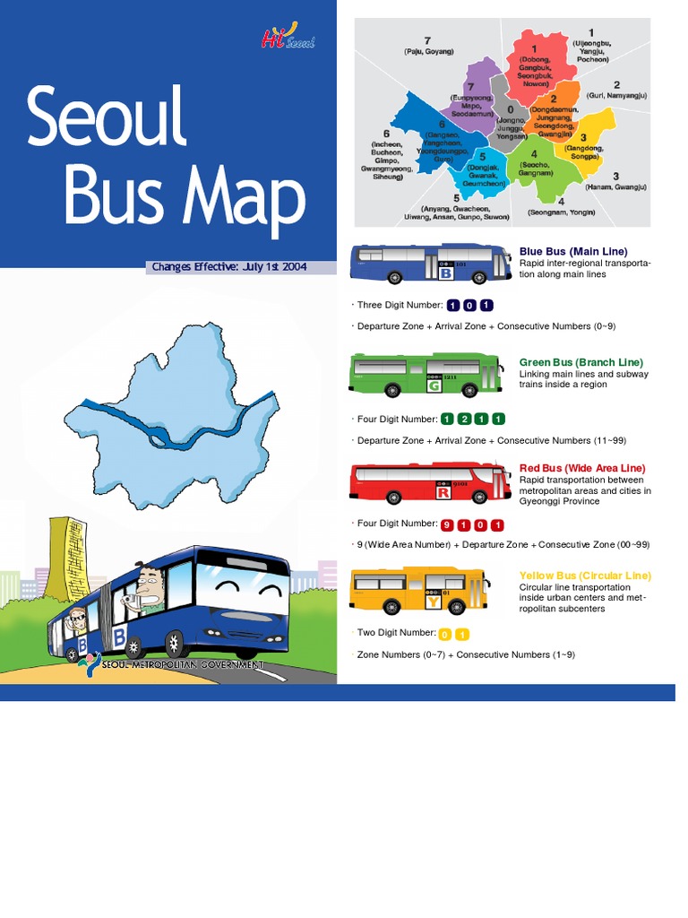 Seoul Bus Route and Map Guide | PDF | Seoul | Rapid Transit