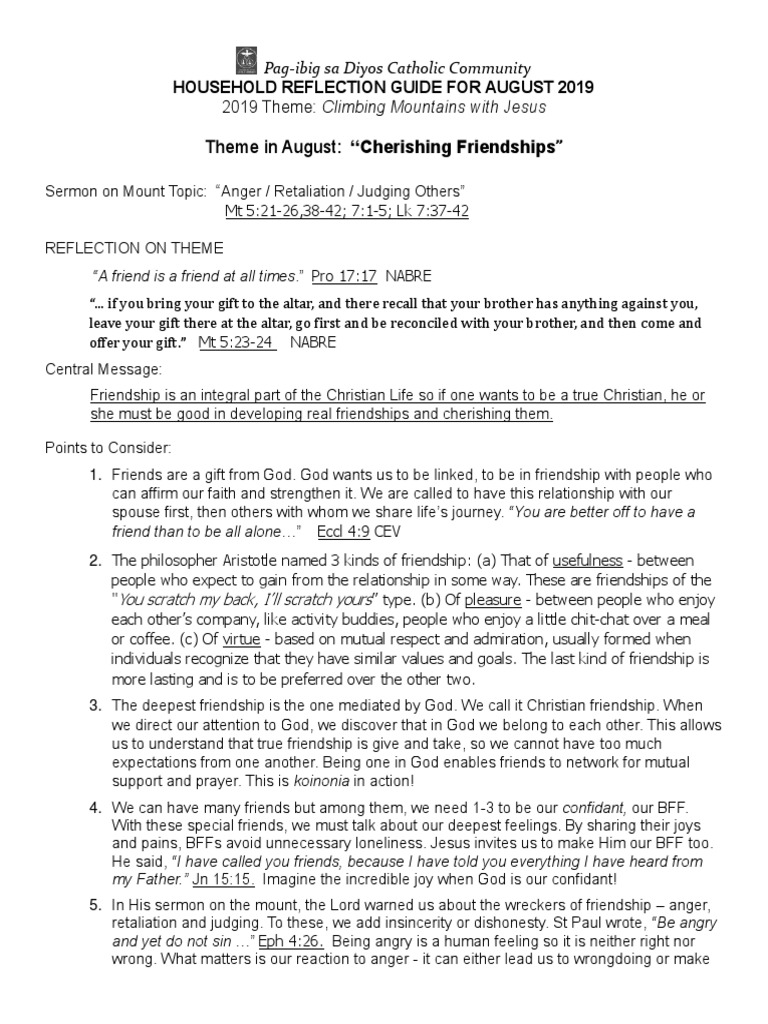Cherishing Friendships in Faith | PDF | Friendship | Forgiveness
